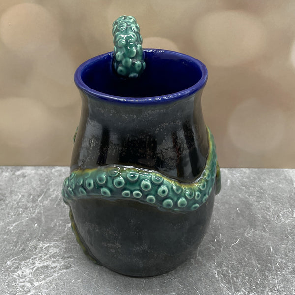 Tentacle Mug - Metalic Black + Sea Green - Natalie, Tangle Artistry